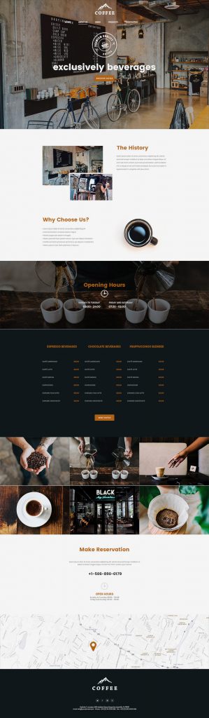 Free Coffee Webpage Template: Exclusively Brewed for Coffee Lovers - Artbees