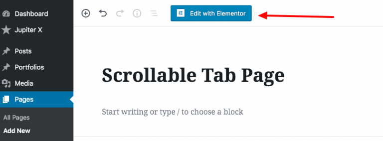 Create a scrollable tab like the WebFlow website using Jupiter X - Artbees
