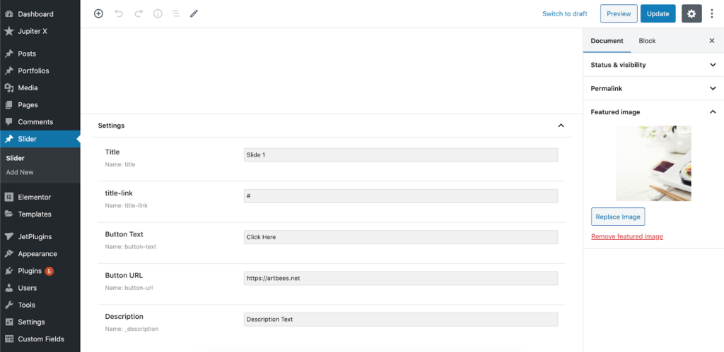 Developing a Custom Slider in Jupiter X Without Custom Coding - Artbees