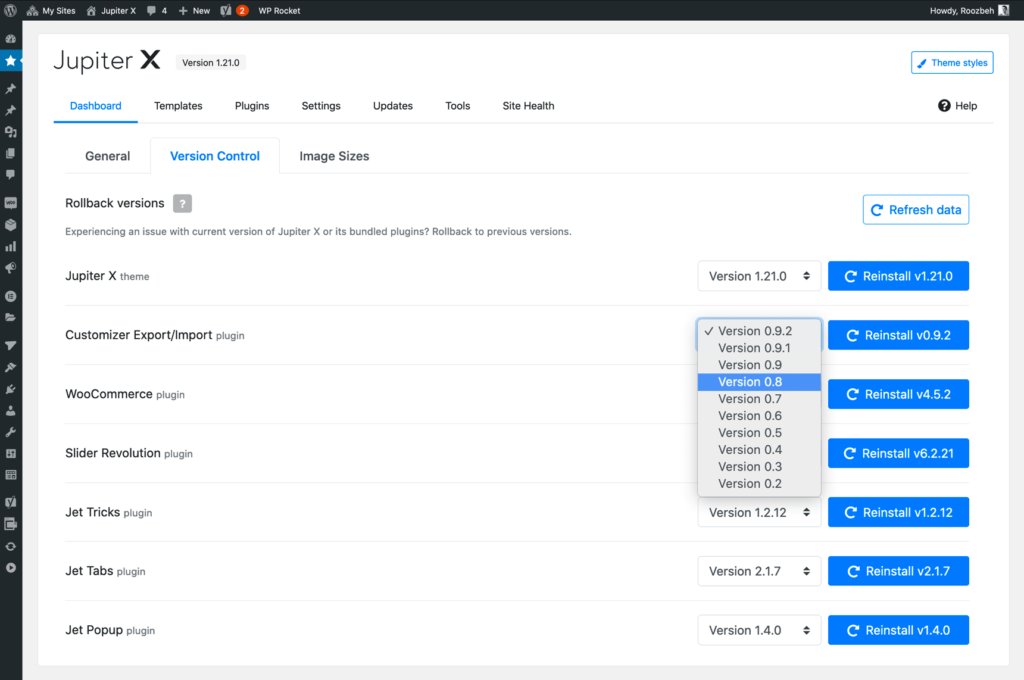 Jupiter v1.21: Introducing the New Jupiter X Control Panel - Artbees